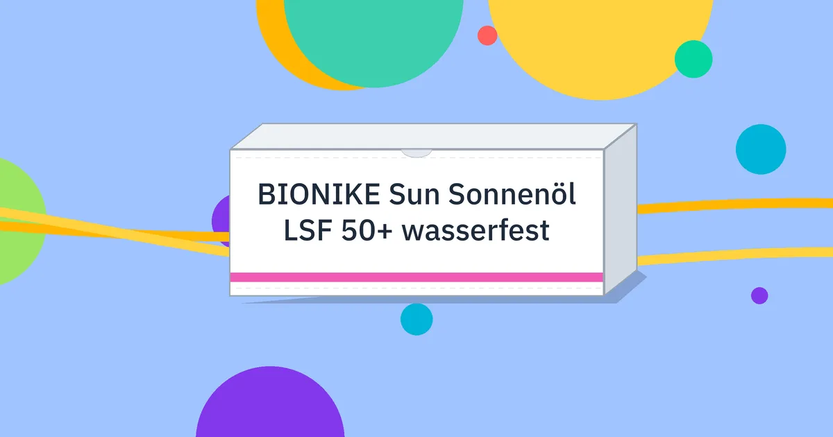 Symbolbild: Packung mit der Aufschrift BIONIKE Sun Sonnenöl LSF 50+ wasserfest (PZN 12649869) – Verfügbarkeit und Bezug in Apotheken in Frankfurt am Main