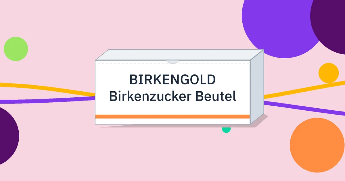 Symbolbild: Packung mit der Aufschrift BIRKENGOLD Birkenzucker Beutel (PZN 19290495) – Verfügbarkeit und Bezug in Apotheken in Frankfurt am Main