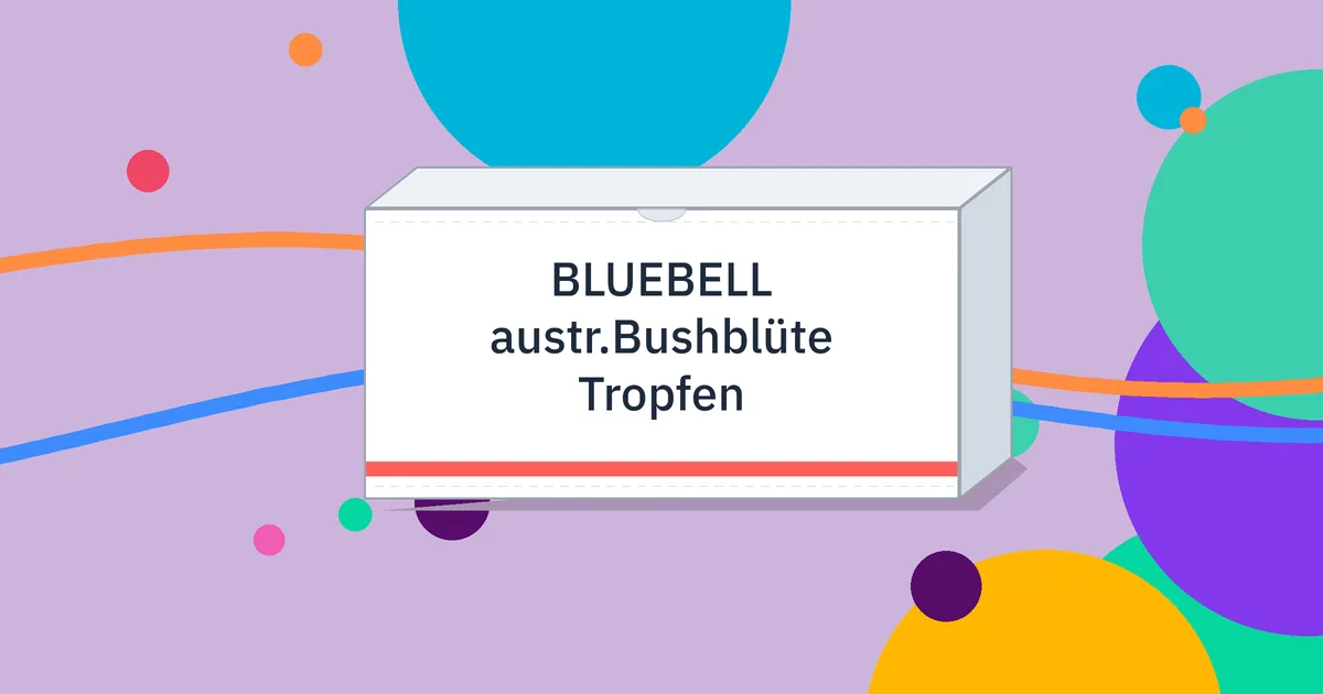 Symbolbild: Packung mit der Aufschrift BLUEBELL austr.Bushblüte Tropfen (PZN 06126340) – Verfügbarkeit und Bezug in Apotheken in Frankfurt am Main