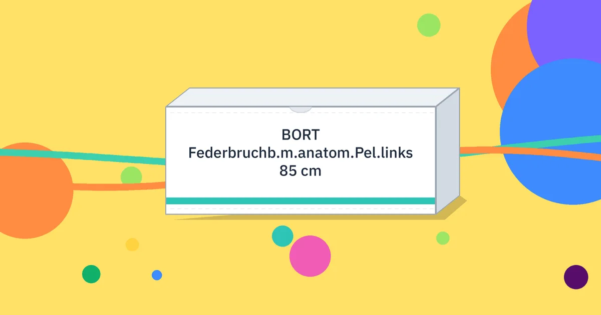 Symbolbild: Packung mit der Aufschrift BORT Federbruchb.m.anatom.Pel.links 85 cm (PZN 07195366) – Verfügbarkeit und Bezug in Apotheken in Frankfurt am Main