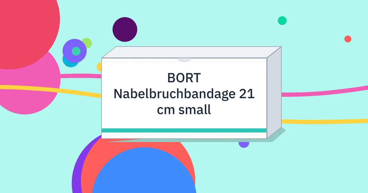 Symbolbild: Packung mit der Aufschrift BORT Nabelbruchbandage 21 cm small (PZN 20105586) – Verfügbarkeit und Bezug in Apotheken in Frankfurt am Main