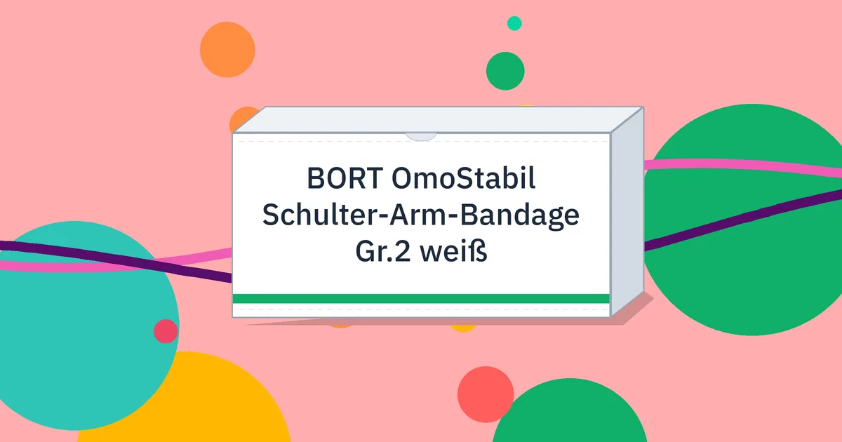 Symbolbild: Packung mit der Aufschrift BORT OmoStabil Schulter-Arm-Bandage Gr.2 weiß (PZN 08829212) – Verfügbarkeit und Bezug in Apotheken in Frankfurt am Main