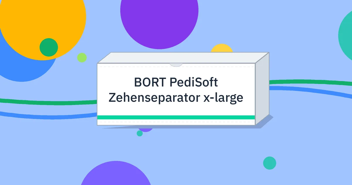 Symbolbild: Packung mit der Aufschrift BORT PediSoft Zehenseparator x-large (PZN 02774958) – Verfügbarkeit und Bezug in Apotheken in Frankfurt am Main