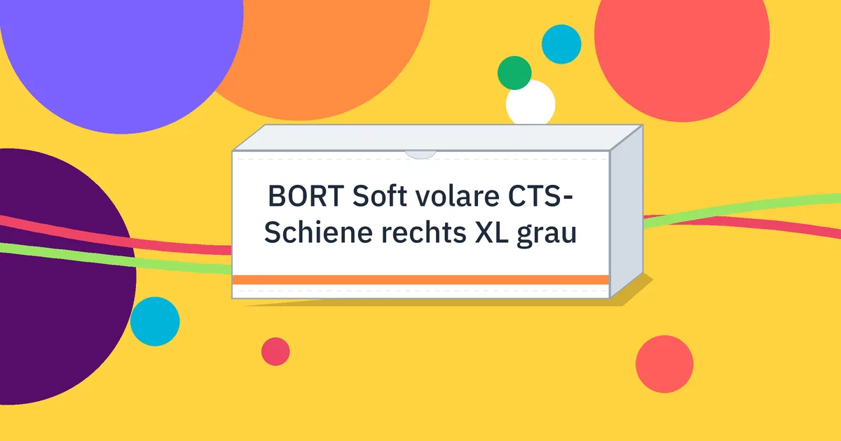 Symbolbild: Packung mit der Aufschrift BORT Soft volare CTS-Schiene rechts XL grau (PZN 19110814) – Verfügbarkeit und Bezug in Apotheken in Frankfurt am Main