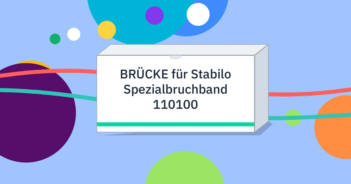 Symbolbild: Packung mit der Aufschrift BRÜCKE für Stabilo Spezialbruchband 110100 (PZN 11014181) – Verfügbarkeit und Bezug in Apotheken in Frankfurt am Main