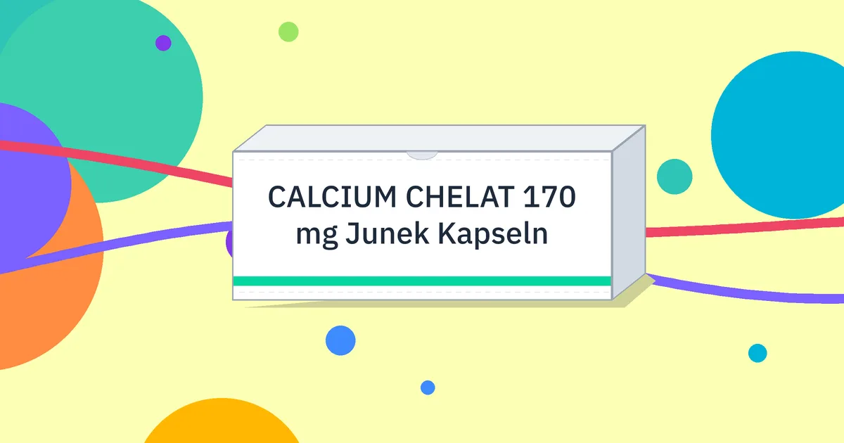 Symbolbild: Packung mit der Aufschrift CALCIUM CHELAT 170 mg Junek Kapseln (PZN 10191030) – Verfügbarkeit und Bezug in Apotheken in Frankfurt am Main