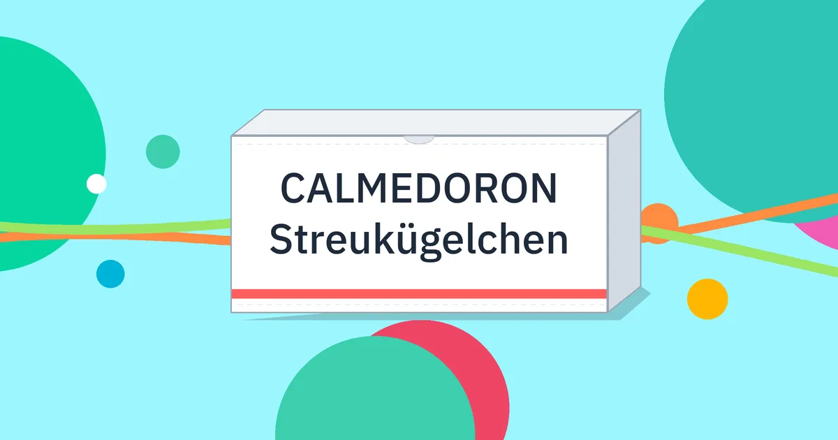 Symbolbild: Packung mit der Aufschrift CALMEDORON Streukügelchen (PZN 09605236) – Verfügbarkeit und Bezug in Apotheken in Frankfurt am Main