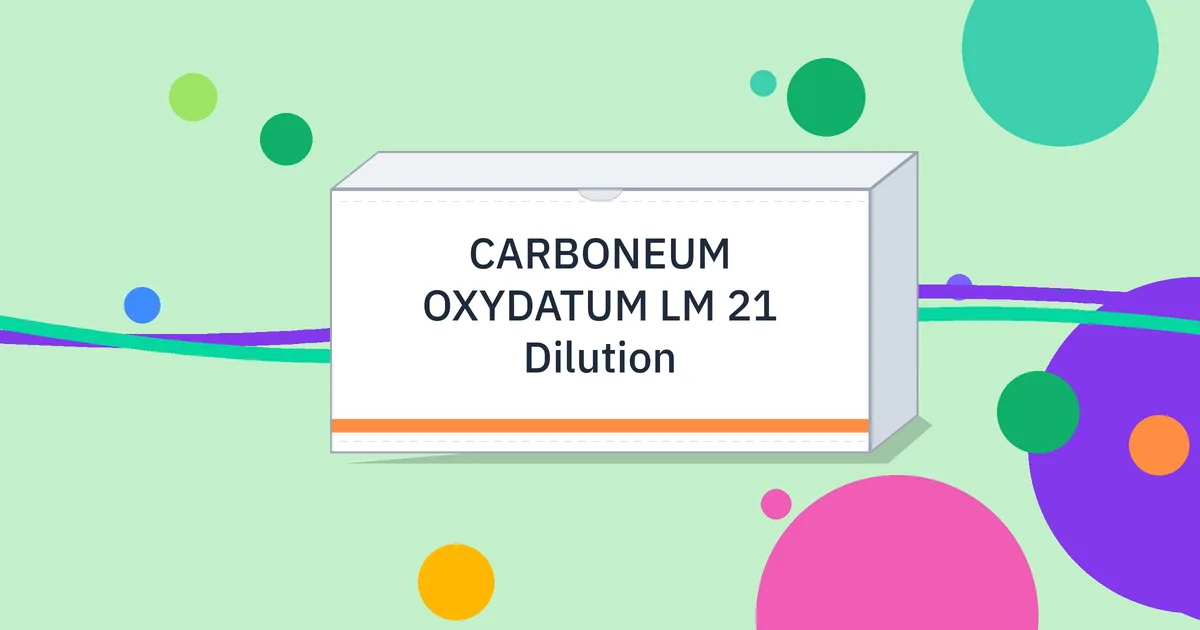 Symbolbild: Packung mit der Aufschrift CARBONEUM OXYDATUM LM 21 Dilution (PZN 13428780) – Verfügbarkeit und Bezug in Apotheken in Frankfurt am Main