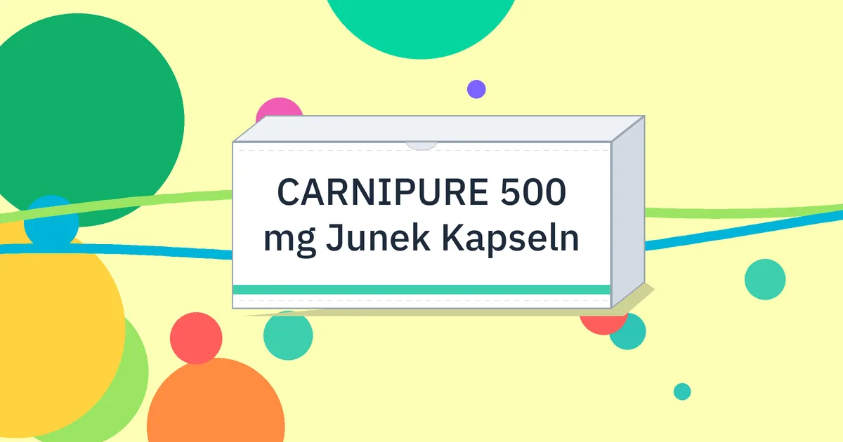 Symbolbild: Packung mit der Aufschrift CARNIPURE 500 mg Junek Kapseln (PZN 01105190) – Verfügbarkeit und Bezug in Apotheken in Frankfurt am Main