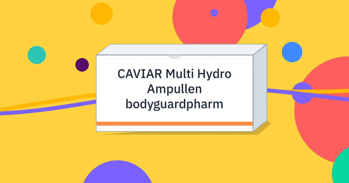 Symbolbild: Packung mit der Aufschrift CAVIAR Multi Hydro Ampullen bodyguardpharm (PZN 14164343) – Verfügbarkeit und Bezug in Apotheken in Frankfurt am Main