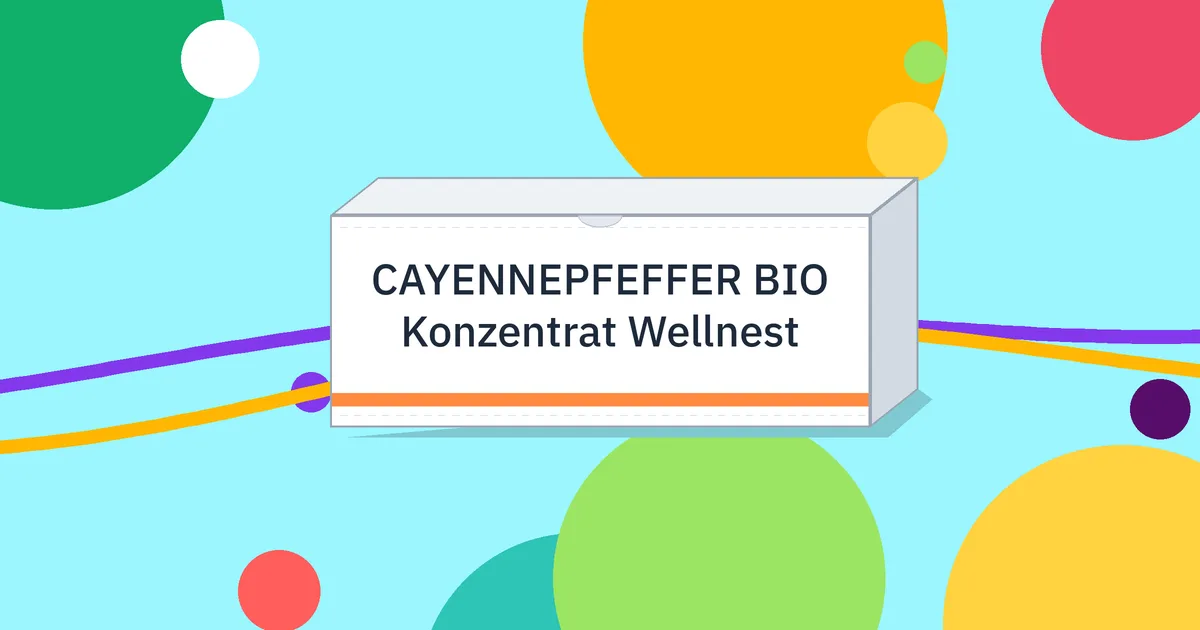 Symbolbild: Packung mit der Aufschrift CAYENNEPFEFFER BIO Konzentrat Wellnest (PZN 08458543) – Verfügbarkeit und Bezug in Apotheken in Frankfurt am Main