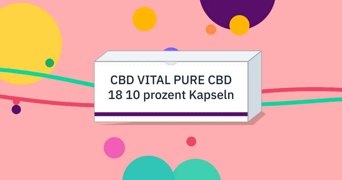 Symbolbild: Packung mit der Aufschrift CBD VITAL PURE CBD 18 10 prozent Kapseln (PZN 17242368) – Verfügbarkeit und Bezug in Apotheken in Frankfurt am Main