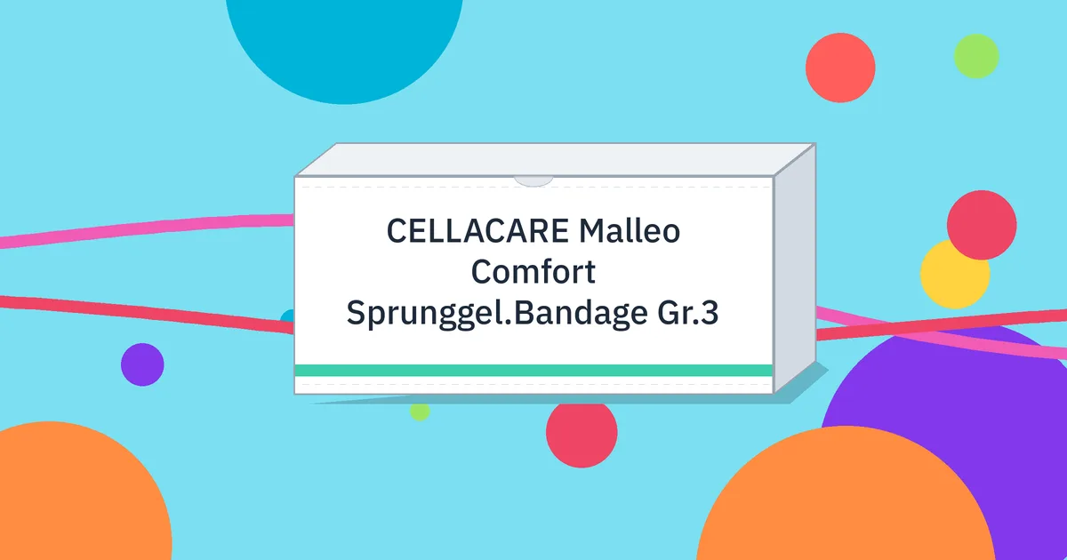 Symbolbild: Packung mit der Aufschrift CELLACARE Malleo Comfort Sprunggel.Bandage Gr.3 (PZN 11664849) – Verfügbarkeit und Bezug in Apotheken in Frankfurt am Main