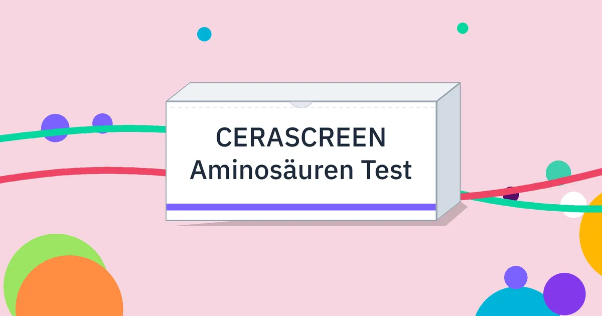 Symbolbild: Packung mit der Aufschrift CERASCREEN Aminosäuren Test (PZN 16839561) – Verfügbarkeit und Bezug in Apotheken in Frankfurt am Main