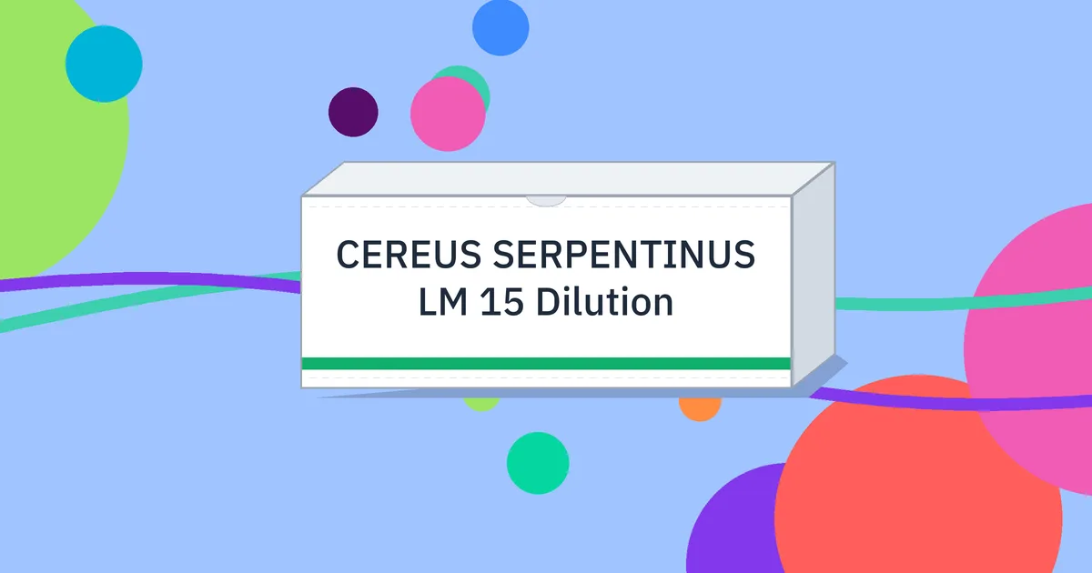 Symbolbild: Packung mit der Aufschrift CEREUS SERPENTINUS LM 15 Dilution (PZN 13437603) – Verfügbarkeit und Bezug in Apotheken in Frankfurt am Main