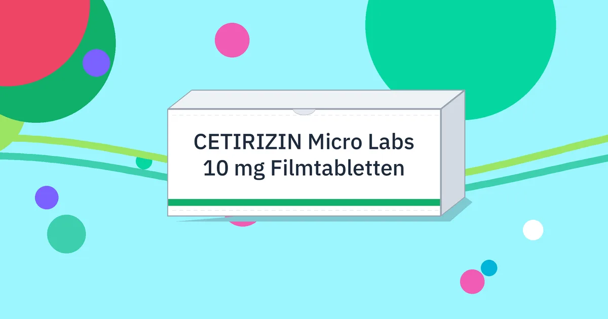 Symbolbild: Packung mit der Aufschrift CETIRIZIN Micro Labs 10 mg Filmtabletten (PZN 19249280) – Verfügbarkeit und Bezug in Apotheken in Frankfurt am Main