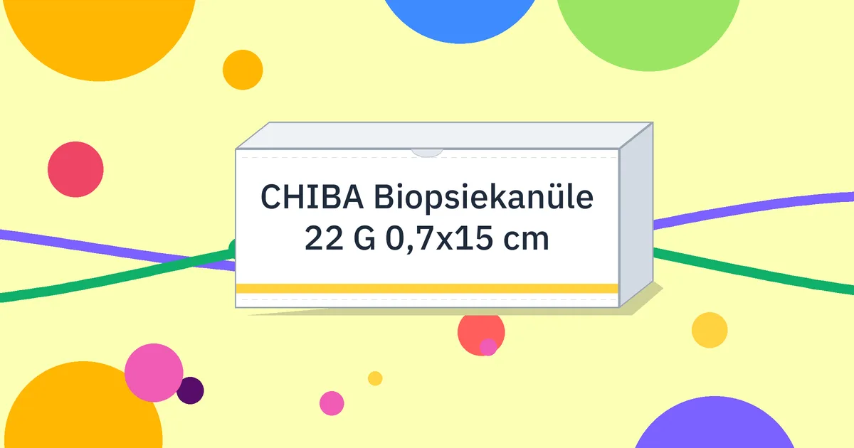 Symbolbild: Packung mit der Aufschrift CHIBA Biopsiekanüle 22 G 0,7x15 cm (PZN 00273790) – Verfügbarkeit und Bezug in Apotheken in Frankfurt am Main