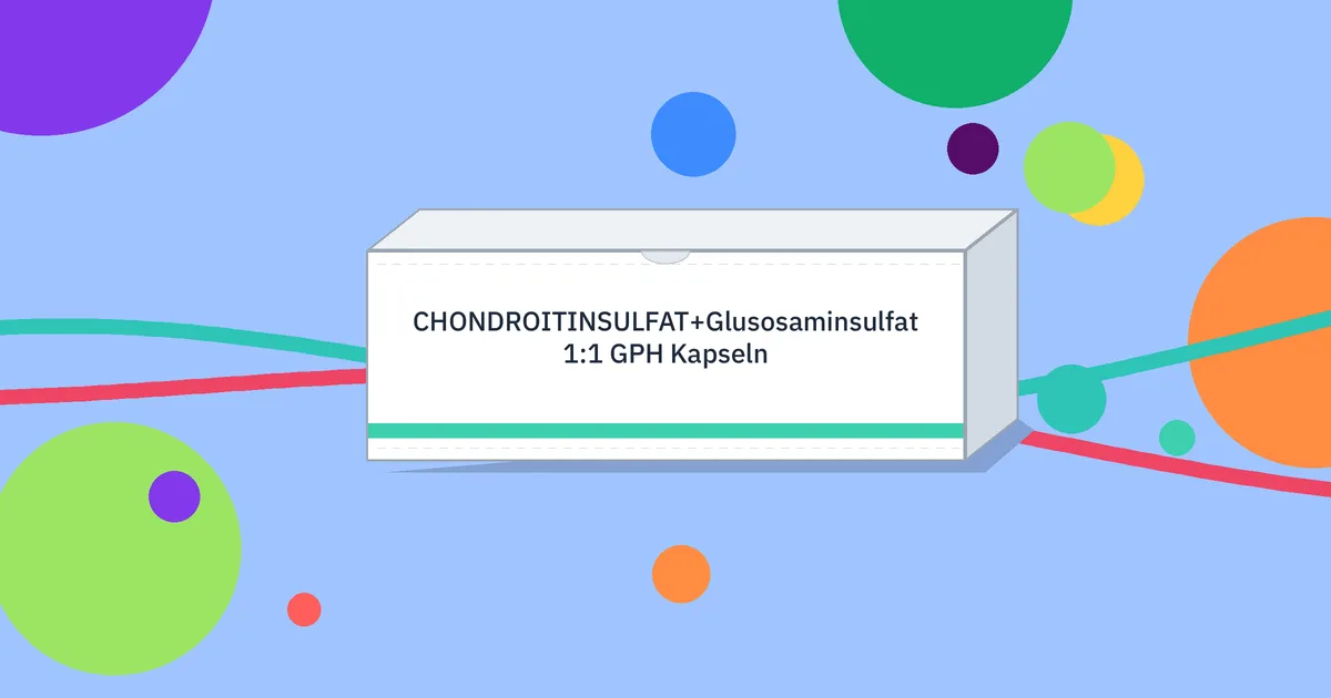 Symbolbild: Packung mit der Aufschrift CHONDROITINSULFAT+Glusosaminsulfat 1:1 GPH Kapseln (PZN 09324158) – Verfügbarkeit und Bezug in Apotheken in Frankfurt am Main