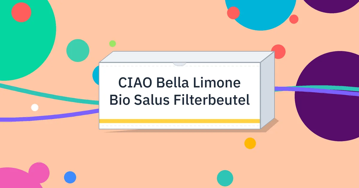 Symbolbild: Packung mit der Aufschrift CIAO Bella Limone Bio Salus Filterbeutel (PZN 18215008) – Verfügbarkeit und Bezug in Apotheken in Frankfurt am Main