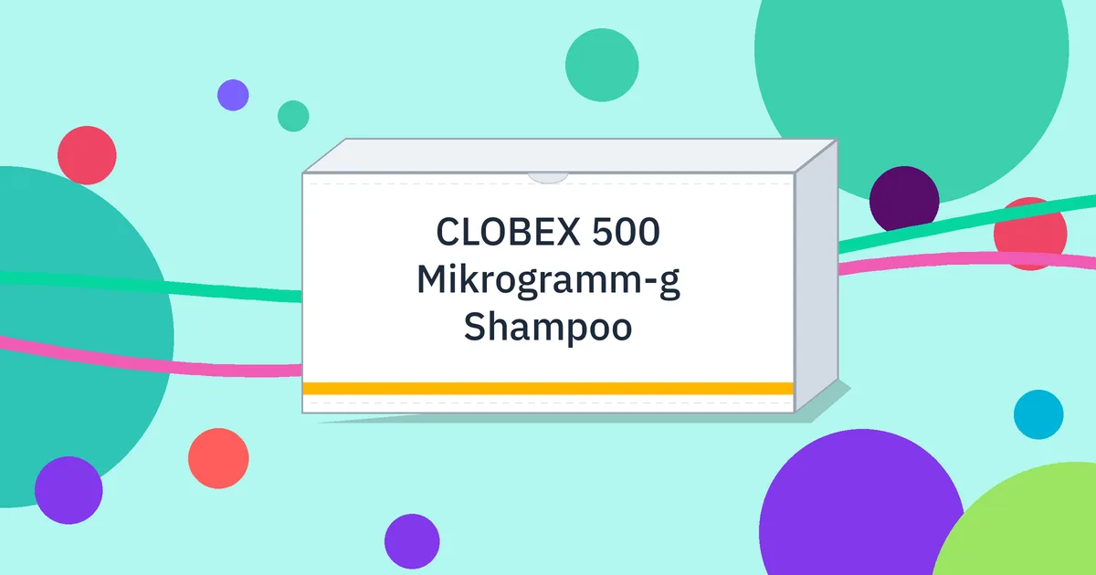 Symbolbild: Packung mit der Aufschrift CLOBEX 500 Mikrogramm-g Shampoo (PZN 00563453) – Verfügbarkeit und Bezug in Apotheken in Frankfurt am Main