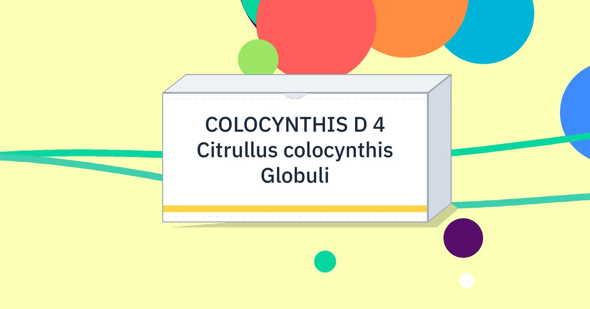Symbolbild: Packung mit der Aufschrift COLOCYNTHIS D 4 Citrullus colocynthis Globuli (PZN 17298736) – Verfügbarkeit und Bezug in Apotheken in Frankfurt am Main