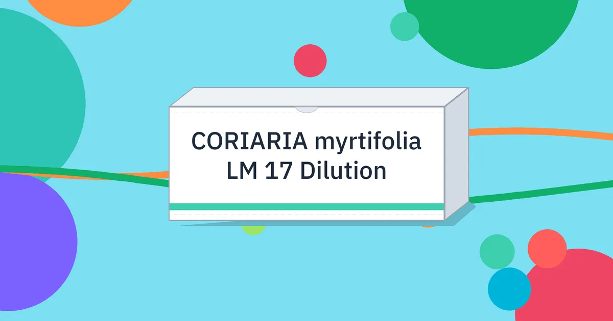 Symbolbild: Packung mit der Aufschrift CORIARIA myrtifolia LM 17 Dilution (PZN 13451744) – Verfügbarkeit und Bezug in Apotheken in Frankfurt am Main