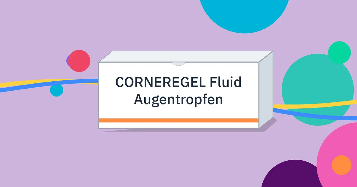 Symbolbild: Packung mit der Aufschrift CORNEREGEL Fluid Augentropfen (PZN 06343623) – Verfügbarkeit und Bezug in Apotheken in Frankfurt am Main