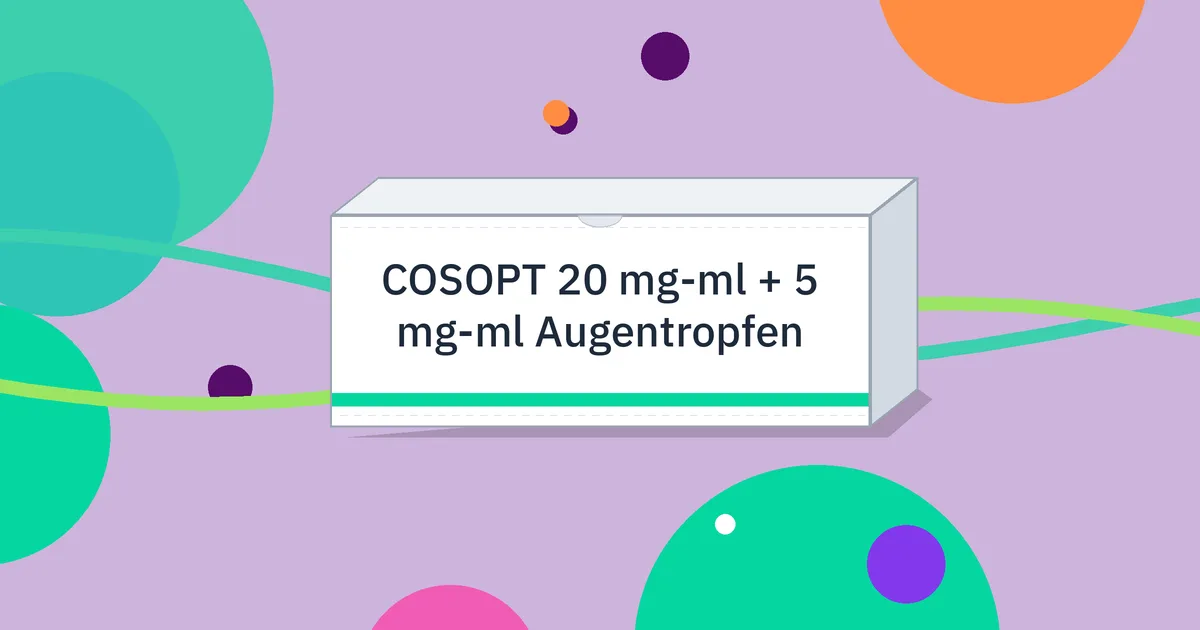 Symbolbild: Packung mit der Aufschrift COSOPT 20 mg-ml + 5 mg-ml Augentropfen (PZN 09900604) – Verfügbarkeit und Bezug in Apotheken in Frankfurt am Main