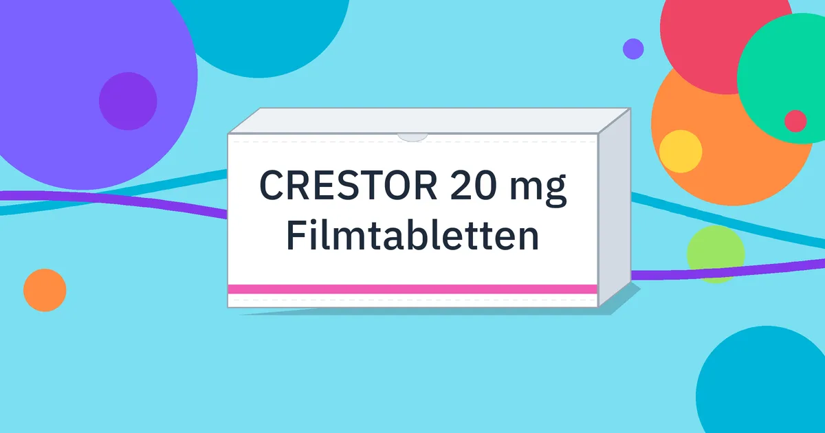 Symbolbild: Packung mit der Aufschrift CRESTOR 20 mg Filmtabletten (PZN 11293608) – Verfügbarkeit und Bezug in Apotheken in Frankfurt am Main