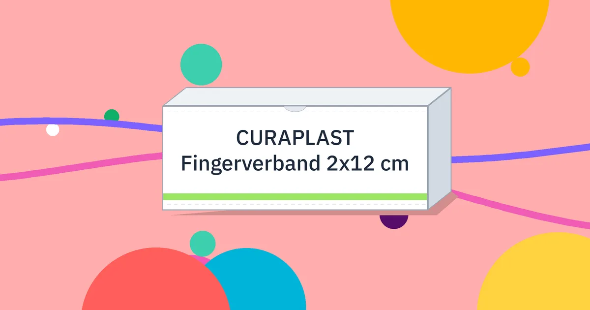Symbolbild: Packung mit der Aufschrift CURAPLAST Fingerverband 2x12 cm (PZN 19068377) – Verfügbarkeit und Bezug in Apotheken in Frankfurt am Main
