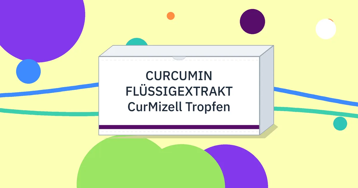 Symbolbild: Packung mit der Aufschrift CURCUMIN FLÜSSIGEXTRAKT CurMizell Tropfen (PZN 15305857) – Verfügbarkeit und Bezug in Apotheken in Frankfurt am Main