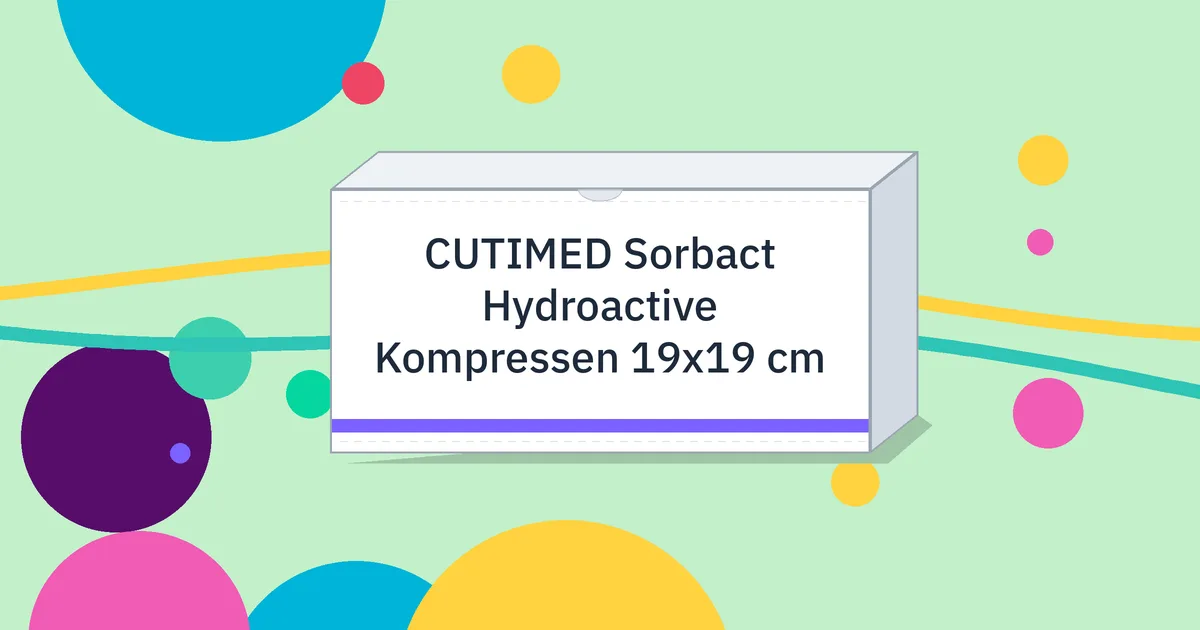 Symbolbild: Packung mit der Aufschrift CUTIMED Sorbact Hydroactive Kompressen 19x19 cm (PZN 06148092) – Verfügbarkeit und Bezug in Apotheken in Frankfurt am Main