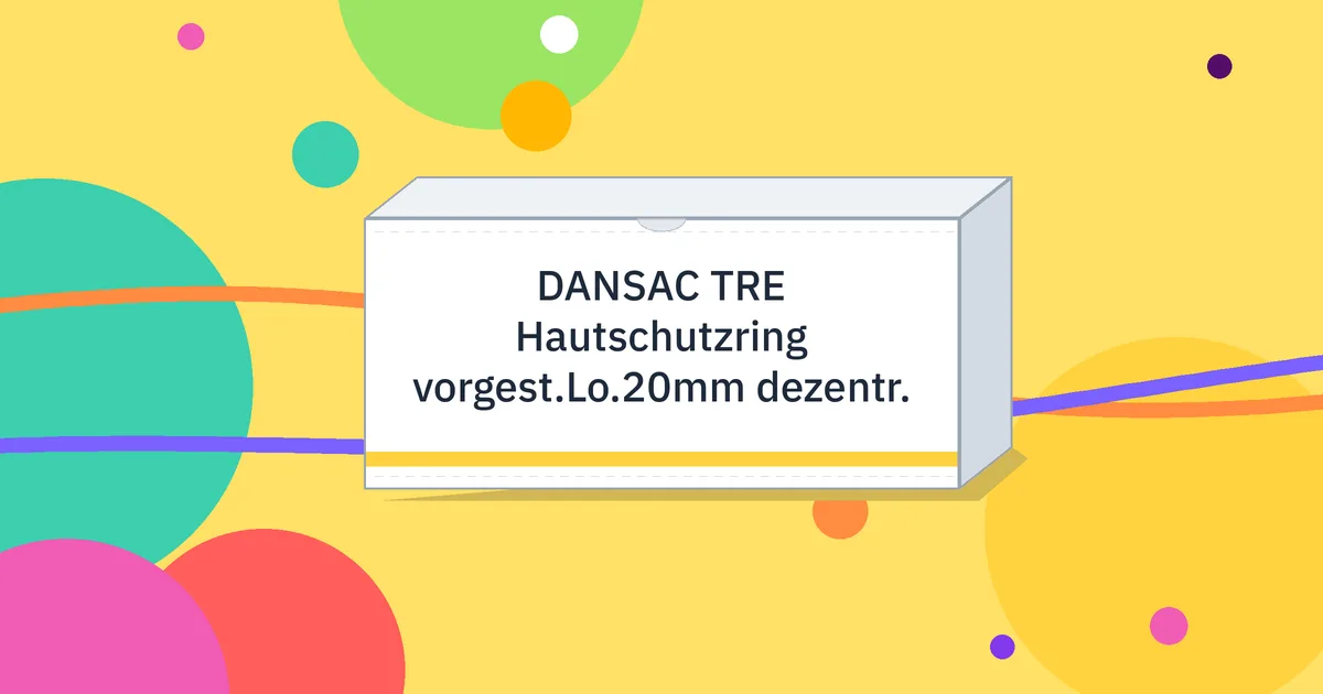 Symbolbild: Packung mit der Aufschrift DANSAC TRE Hautschutzring vorgest.Lo.20mm dezentr. (PZN 13905263) – Verfügbarkeit und Bezug in Apotheken in Frankfurt am Main