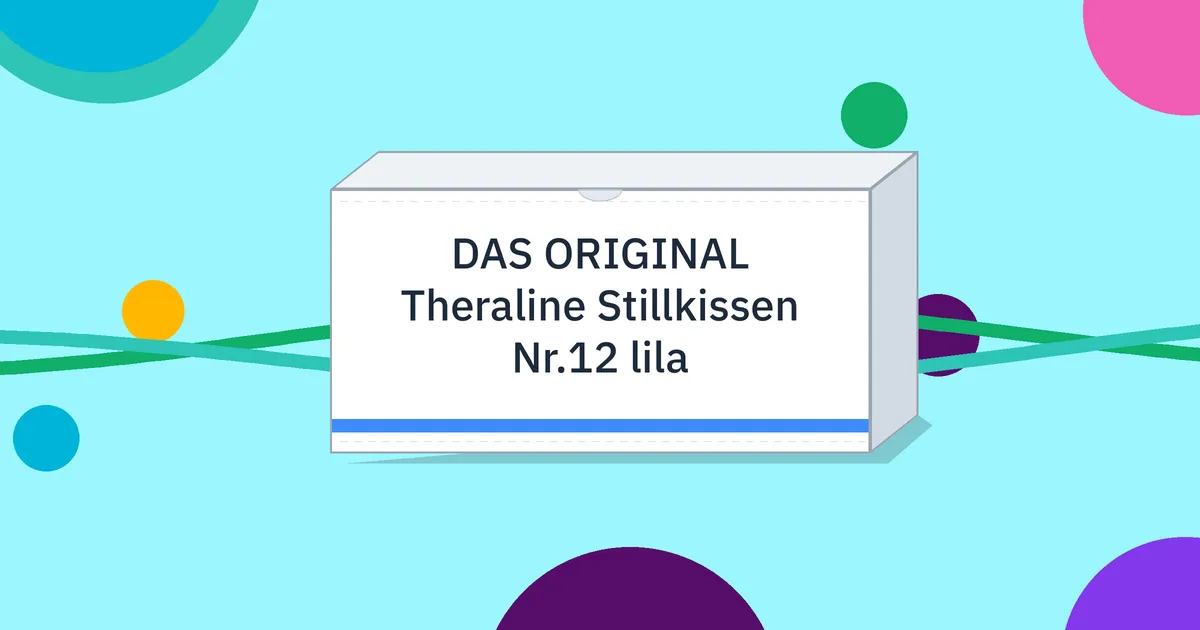 Symbolbild: Packung mit der Aufschrift DAS ORIGINAL Theraline Stillkissen Nr.12 lila (PZN 09531897) – Verfügbarkeit und Bezug in Apotheken in Frankfurt am Main