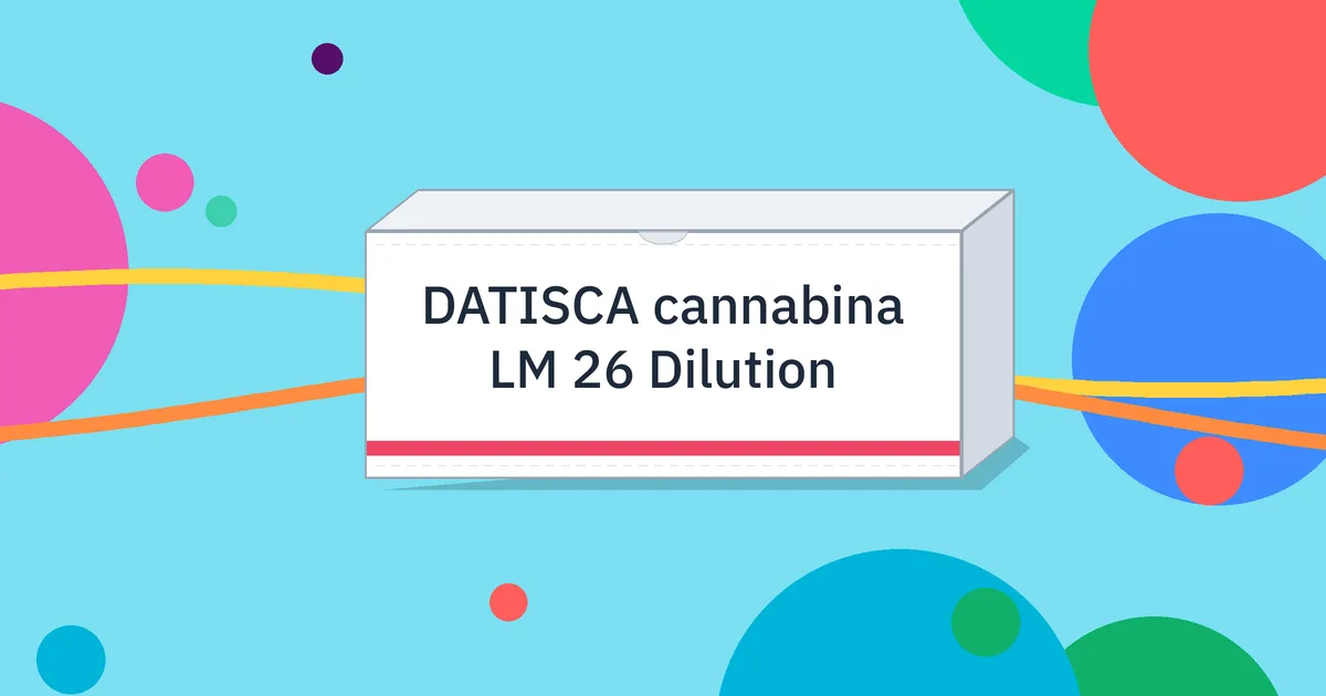 Symbolbild: Packung mit der Aufschrift DATISCA cannabina LM 26 Dilution (PZN 13462067) – Verfügbarkeit und Bezug in Apotheken in Frankfurt am Main