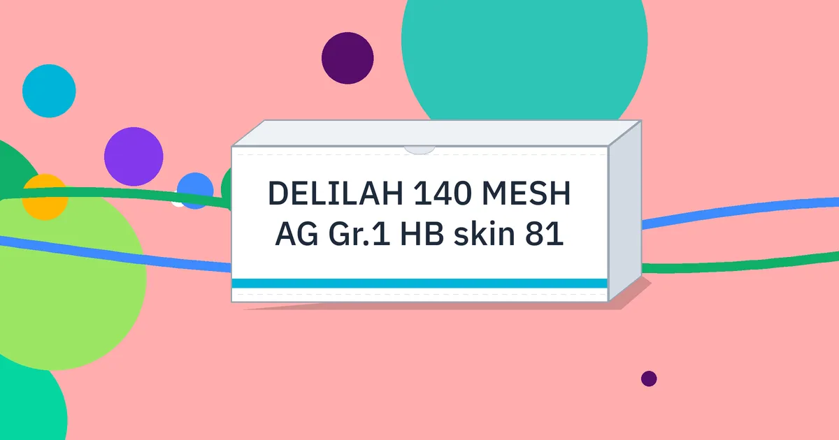 Symbolbild: Packung mit der Aufschrift DELILAH 140 MESH AG Gr.1 HB skin 81 (PZN 13849493) – Verfügbarkeit und Bezug in Apotheken in Frankfurt am Main
