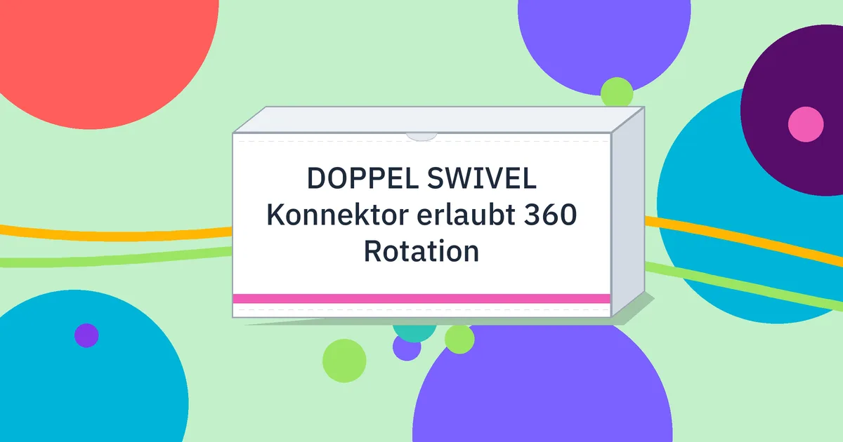 Symbolbild: Packung mit der Aufschrift DOPPEL SWIVEL Konnektor erlaubt 360 Rotation (PZN 07587333) – Verfügbarkeit und Bezug in Apotheken in Frankfurt am Main