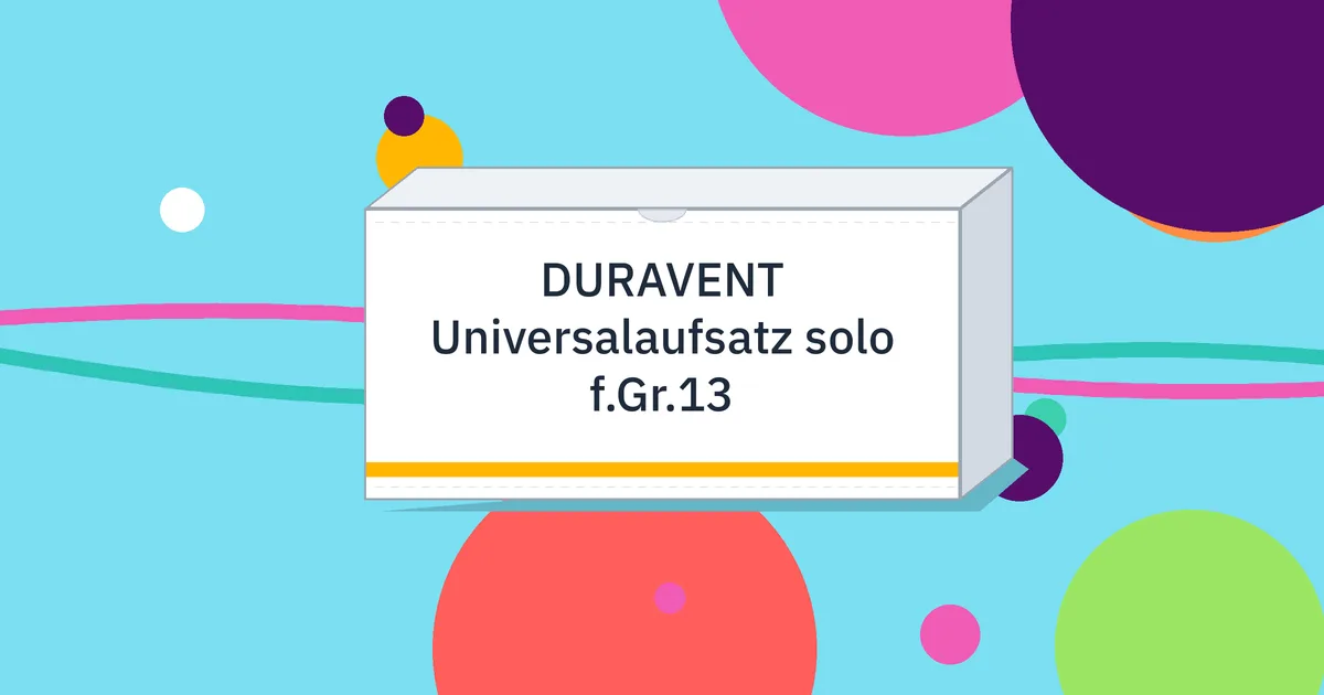 Symbolbild: Packung mit der Aufschrift DURAVENT Universalaufsatz solo f.Gr.13 (PZN 02066078) – Verfügbarkeit und Bezug in Apotheken in Frankfurt am Main