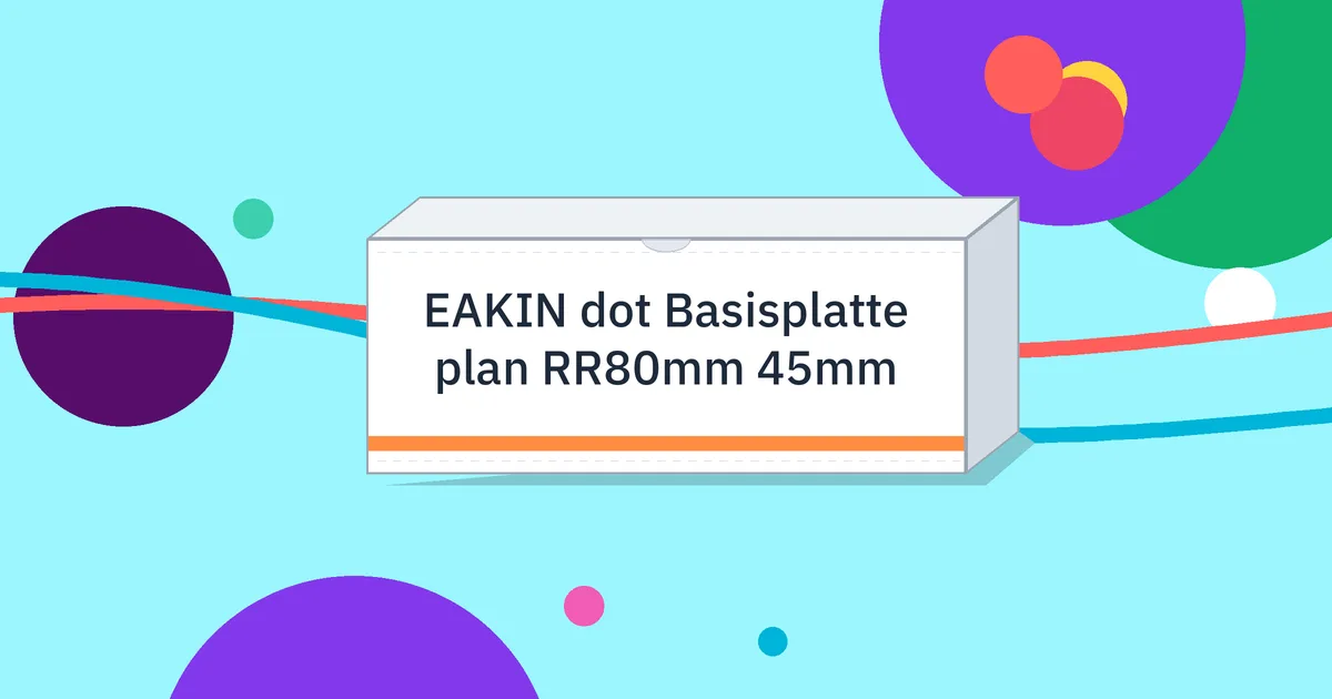 Symbolbild: Packung mit der Aufschrift EAKIN dot Basisplatte plan RR80mm 45mm (PZN 15529315) – Verfügbarkeit und Bezug in Apotheken in Frankfurt am Main