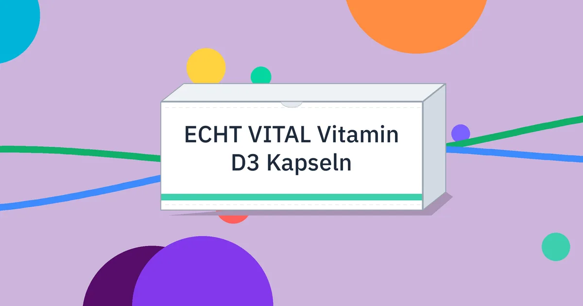 Symbolbild: Packung mit der Aufschrift ECHT VITAL Vitamin D3 Kapseln (PZN 14032914) – Verfügbarkeit und Bezug in Apotheken in Frankfurt am Main