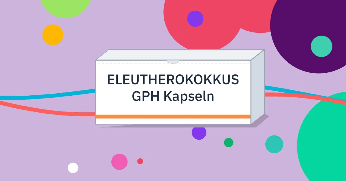 Symbolbild: Packung mit der Aufschrift ELEUTHEROKOKKUS GPH Kapseln (PZN 09749107) – Verfügbarkeit und Bezug in Apotheken in Frankfurt am Main