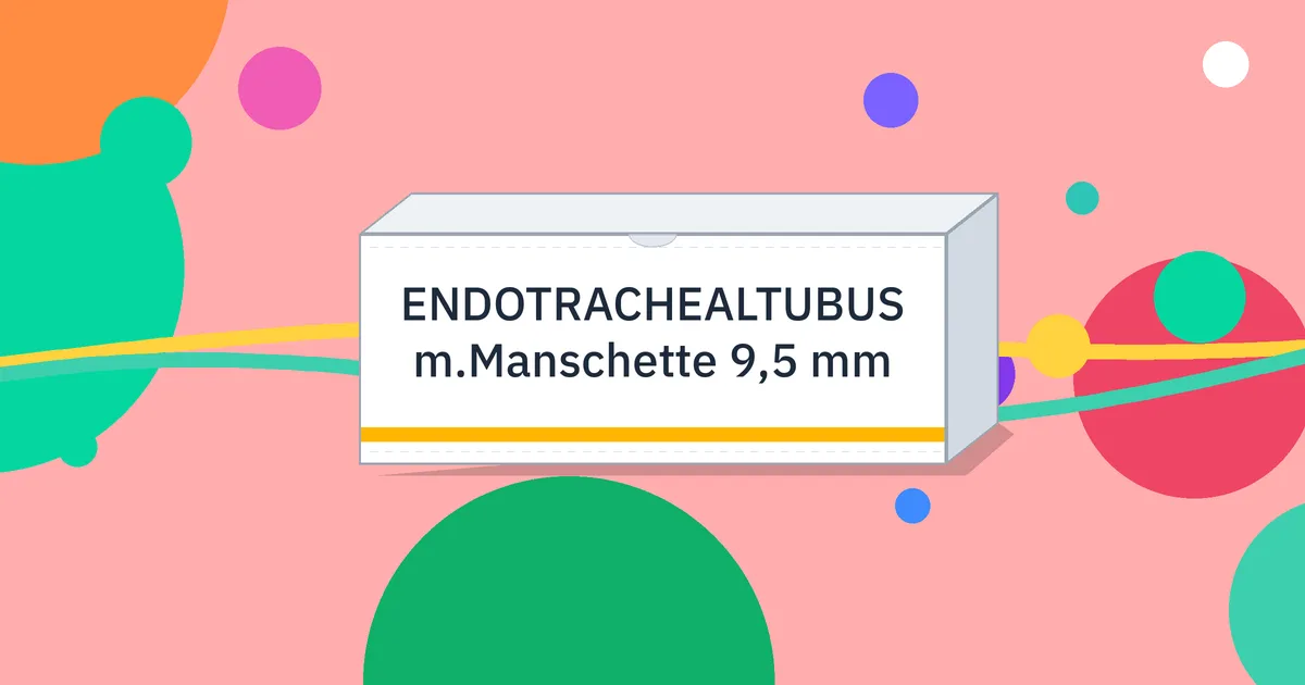 Symbolbild: Packung mit der Aufschrift ENDOTRACHEALTUBUS m.Manschette 9,5 mm (PZN 08887362) – Verfügbarkeit und Bezug in Apotheken in Frankfurt am Main