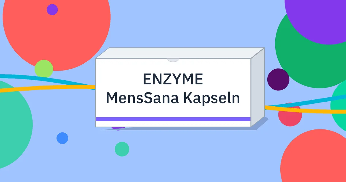 Symbolbild: Packung mit der Aufschrift ENZYME MensSana Kapseln (PZN 09888760) – Verfügbarkeit und Bezug in Apotheken in Frankfurt am Main
