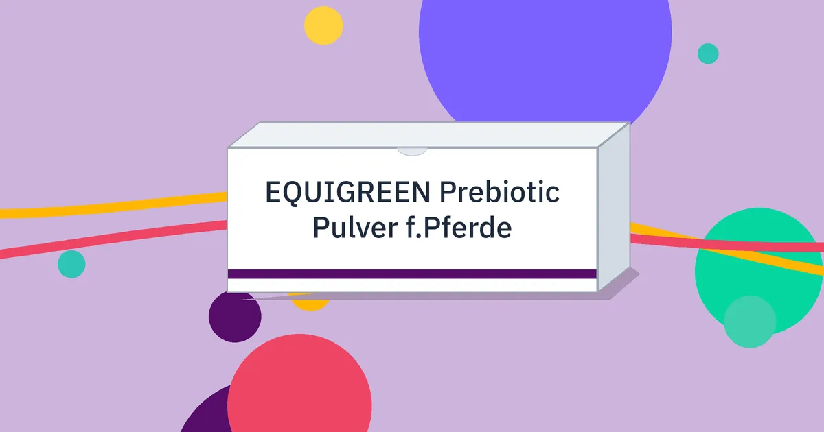 Symbolbild: Packung mit der Aufschrift EQUIGREEN Prebiotic Pulver f.Pferde (PZN 18501429) – Verfügbarkeit und Bezug in Apotheken in Frankfurt am Main