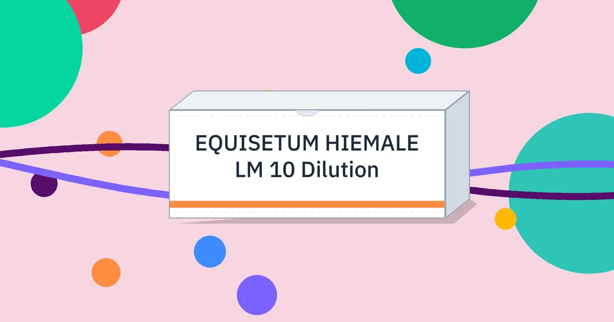 Symbolbild: Packung mit der Aufschrift EQUISETUM HIEMALE LM 10 Dilution (PZN 13473444) – Verfügbarkeit und Bezug in Apotheken in Frankfurt am Main