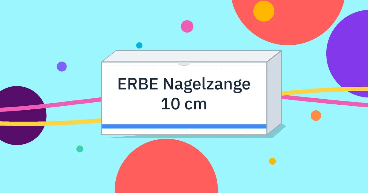 Symbolbild: Packung mit der Aufschrift ERBE Nagelzange 10 cm (PZN 02690517) – Verfügbarkeit und Bezug in Apotheken in Frankfurt am Main