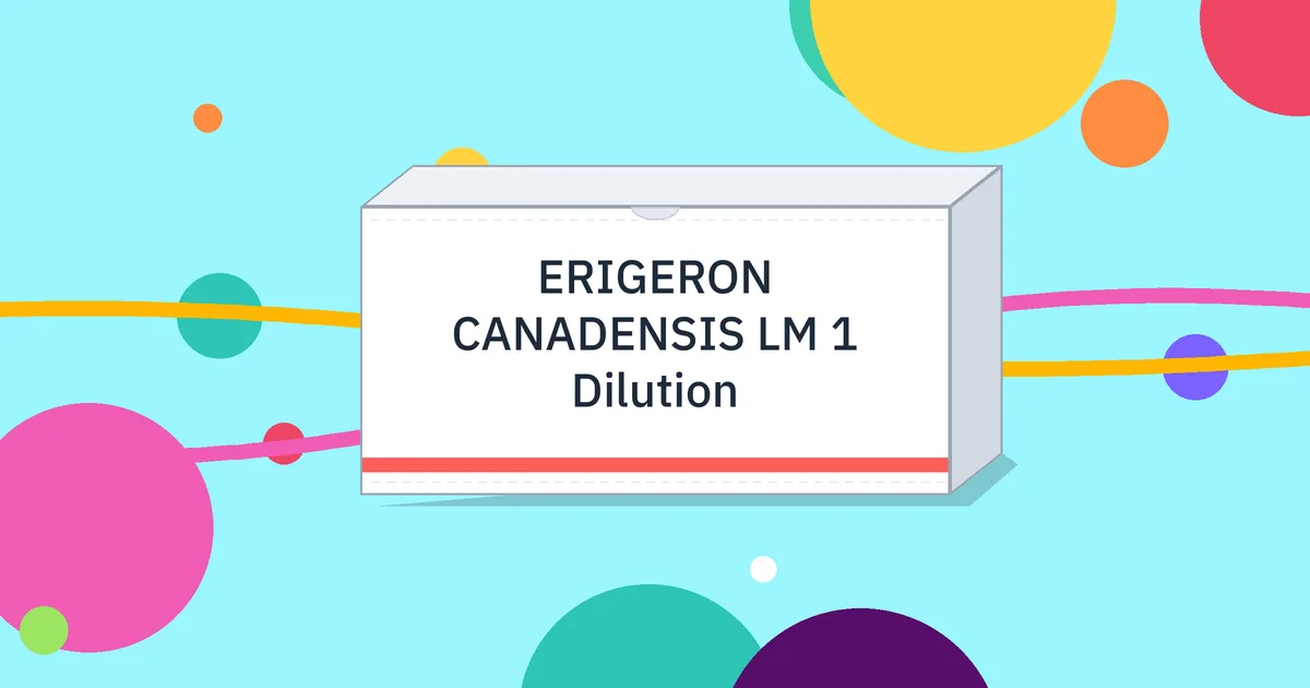 Symbolbild: Packung mit der Aufschrift ERIGERON CANADENSIS LM 1 Dilution (PZN 13477991) – Verfügbarkeit und Bezug in Apotheken in Frankfurt am Main
