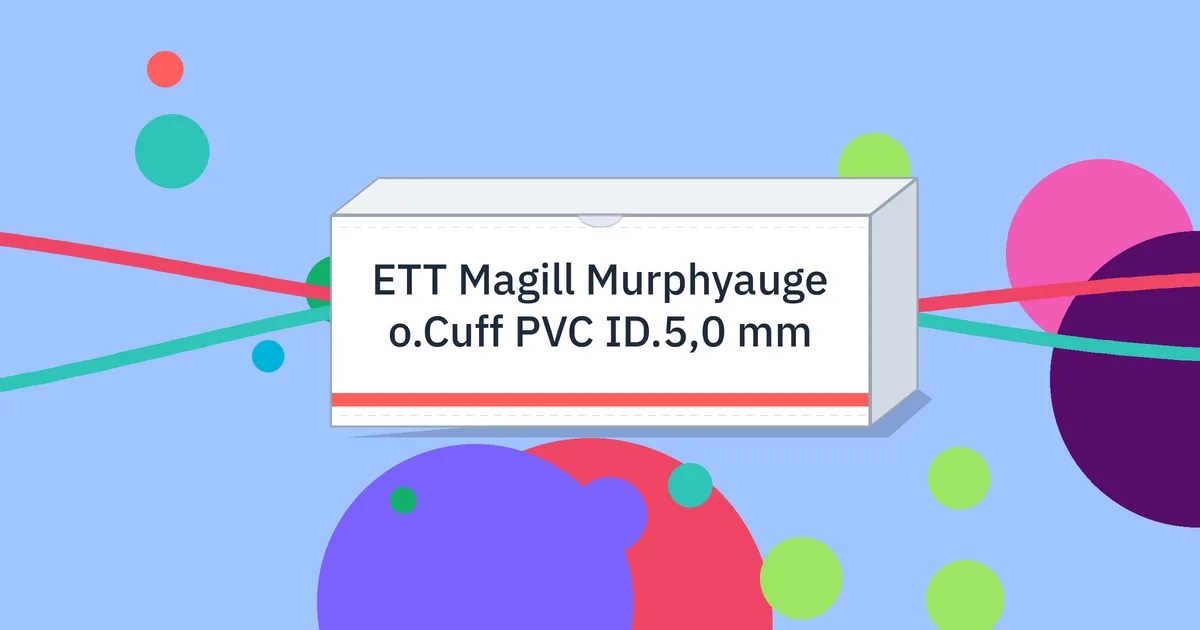 Symbolbild: Packung mit der Aufschrift ETT Magill Murphyauge o.Cuff PVC ID.5,0 mm (PZN 19120586) – Verfügbarkeit und Bezug in Apotheken in Frankfurt am Main
