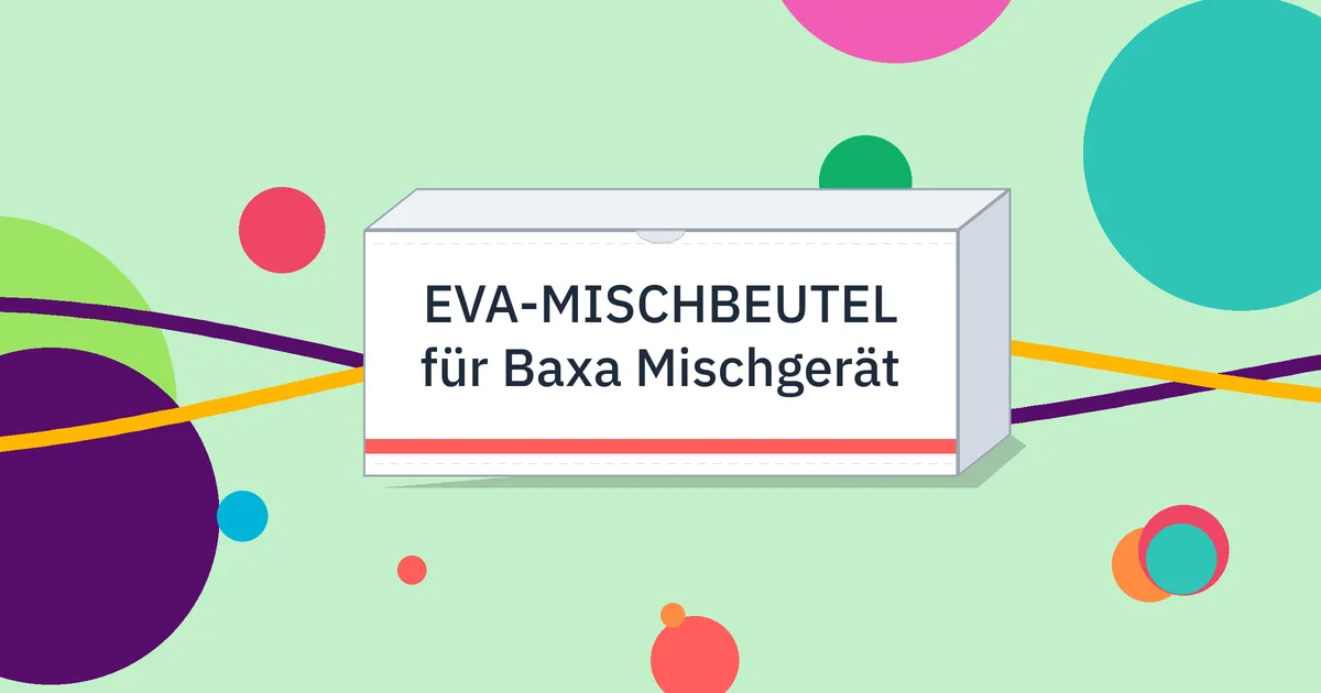 Symbolbild: Packung mit der Aufschrift EVA-MISCHBEUTEL für Baxa Mischgerät (PZN 09751469) – Verfügbarkeit und Bezug in Apotheken in Frankfurt am Main