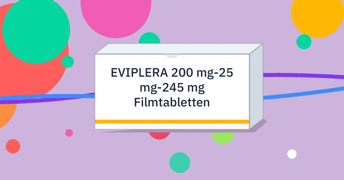 Symbolbild: Packung mit der Aufschrift EVIPLERA 200 mg-25 mg-245 mg Filmtabletten (PZN 09321800) – Verfügbarkeit und Bezug in Apotheken in Frankfurt am Main